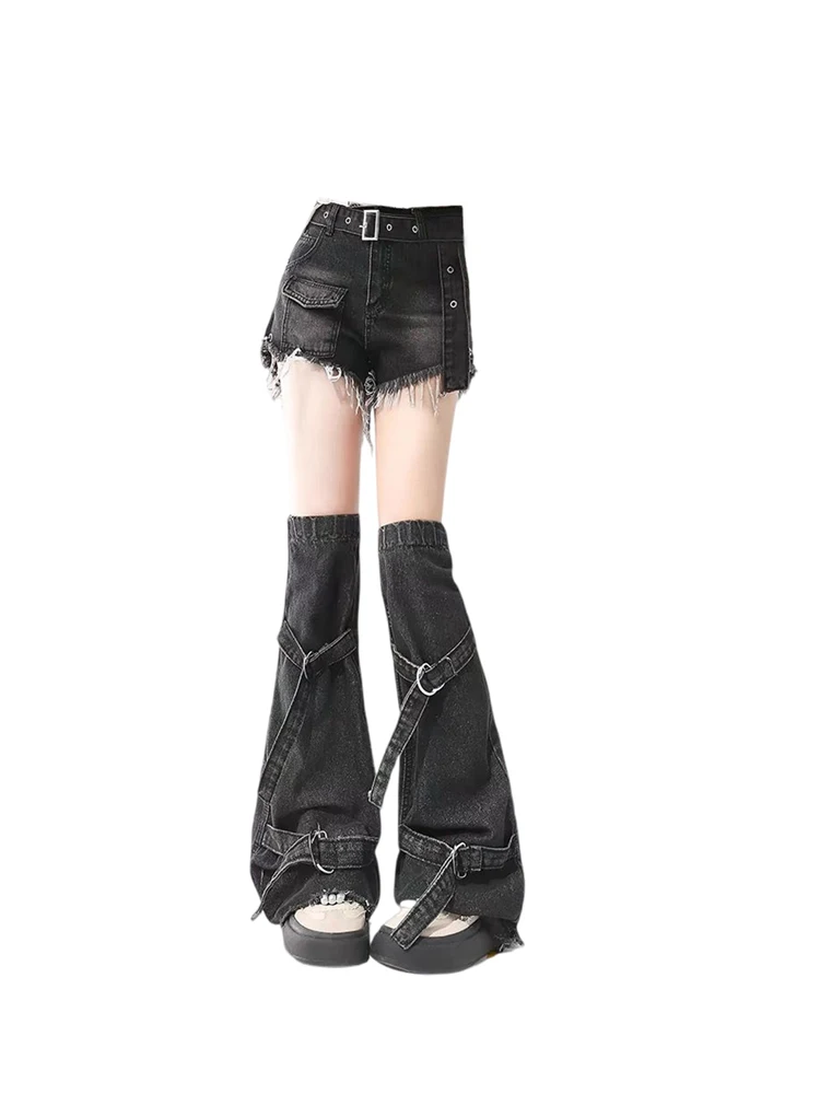 Women-Black-Gothic-Denim-Shorts-Vintage-Korean-Style-Mini-Jean-Shorts ...