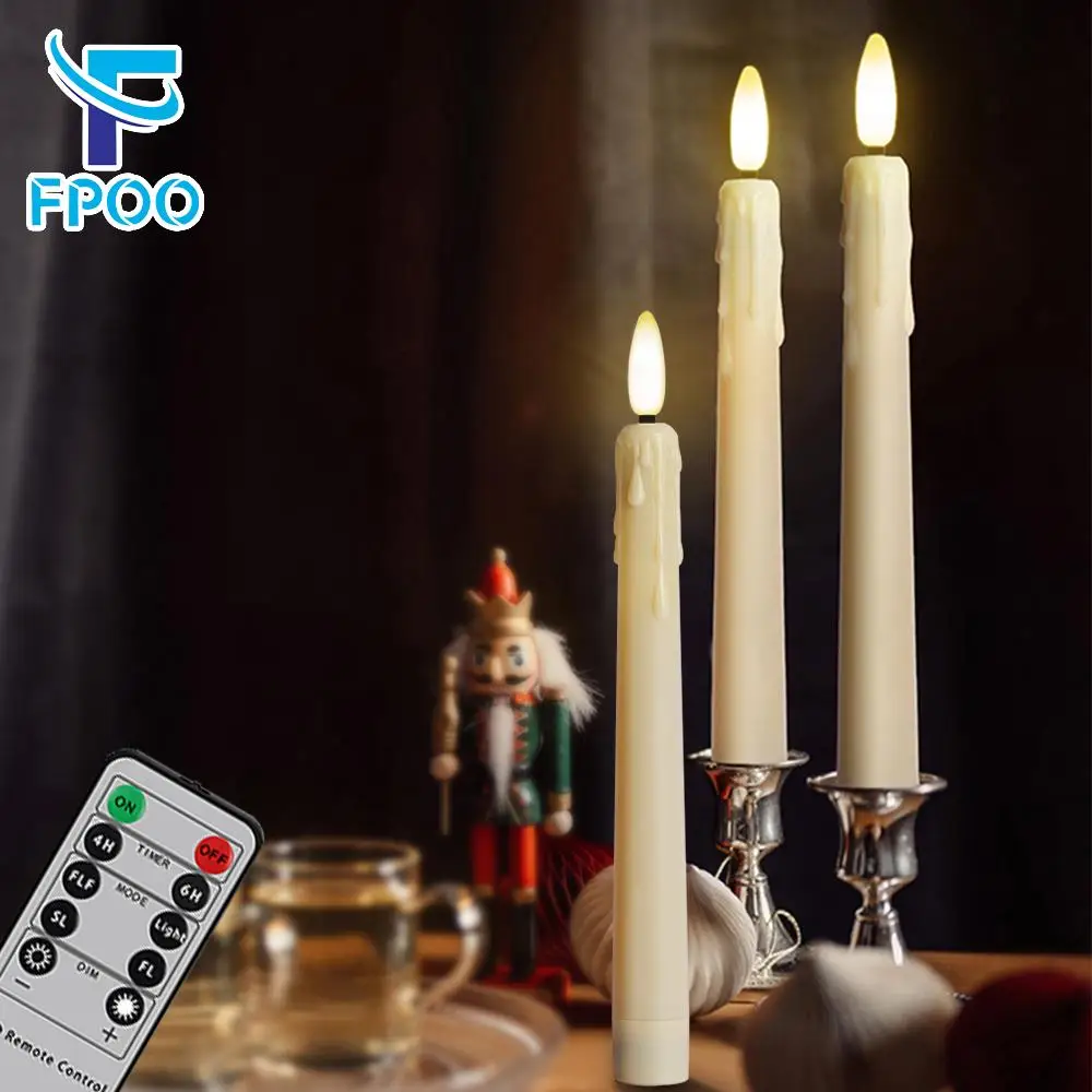 FPOO-Electronic-Candle-With-Battery-Timer-Remote-Control-Flameless-LED ...