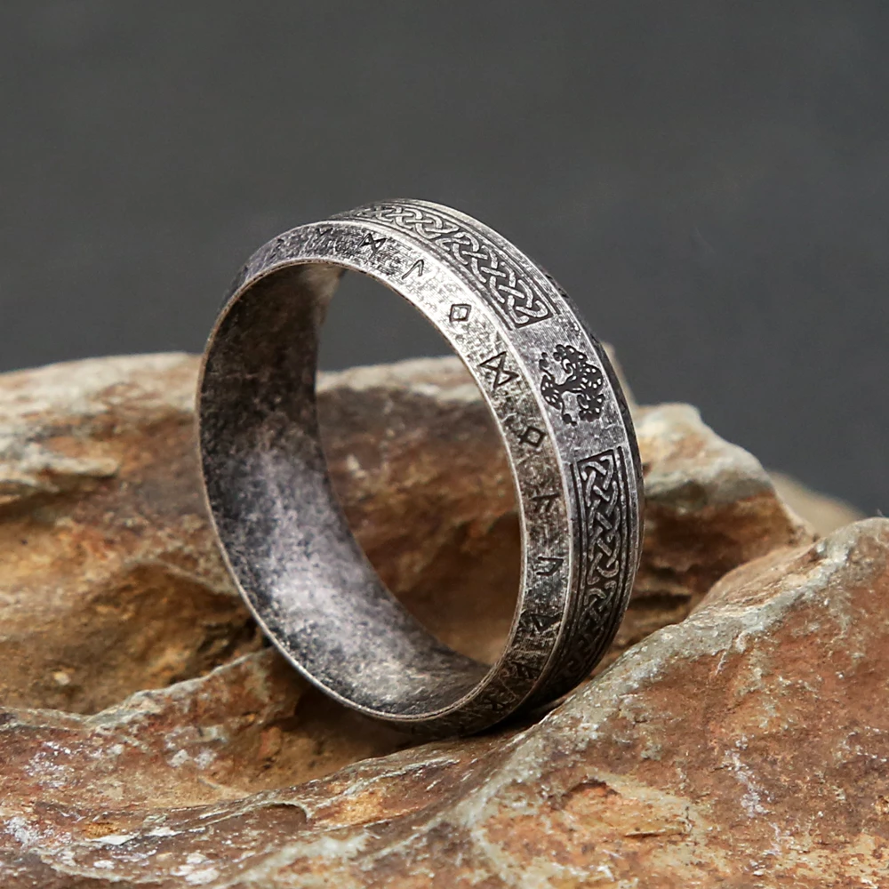 Fashion Vintage Nordic Tree of Life Ring for Men Women Stainless Steele ...