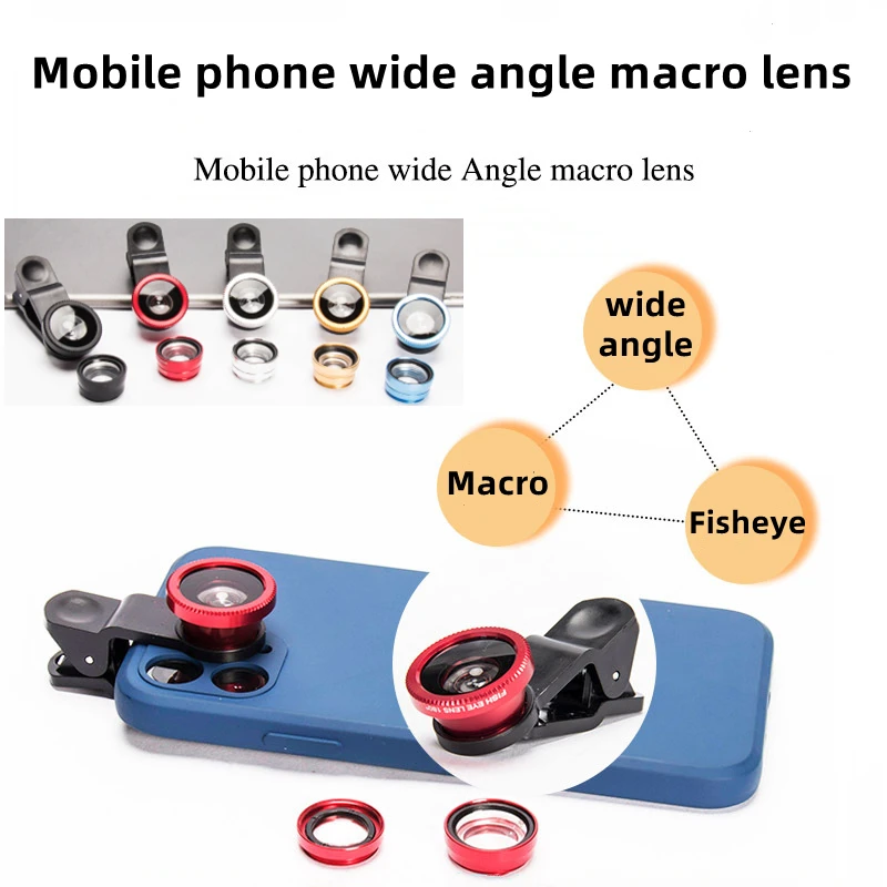 3in1 Fisheye Wide Angle Micro Camera Lens For iPhone Xiaomi Redmi 3IN1 ...