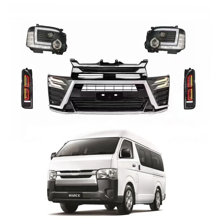HIACE-Van-accessories-Front-Bumper-Body-kits-with-Head-Light-and-Rear ...