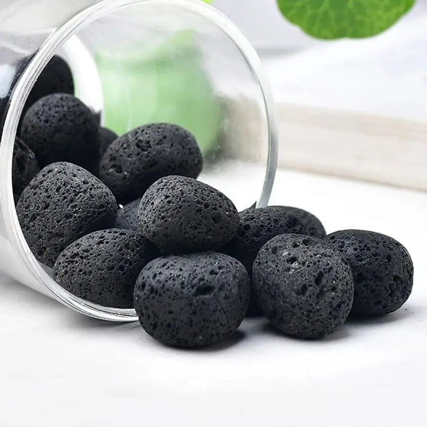 Fish tank filtered water treatment natural black volcanic rock paving ...