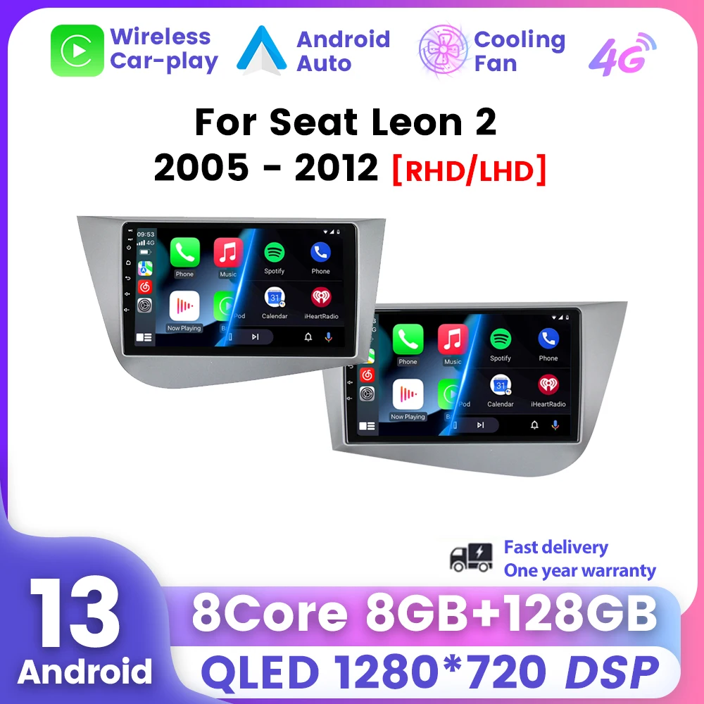 Android-13-2-Din-Car-Radio-Multimedia-Video-Player-for-Seat-Leon-MK2 ...