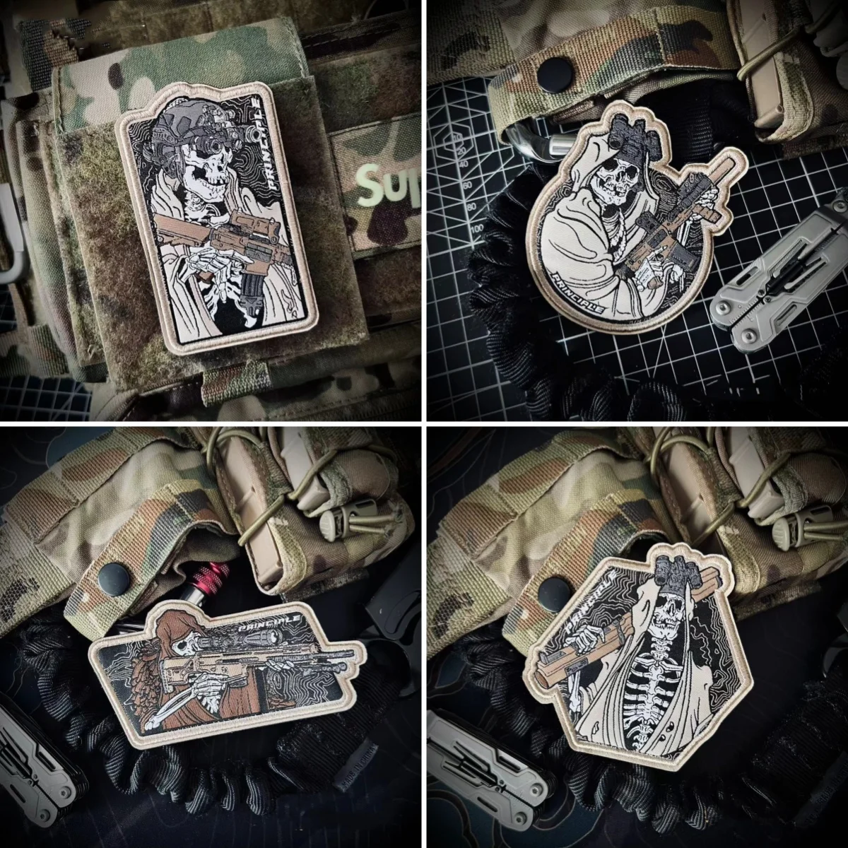 Skull-Warrior-with-Gun-Morale-Tactical-Patch-Bordado-Patches-de-Gancho ...
