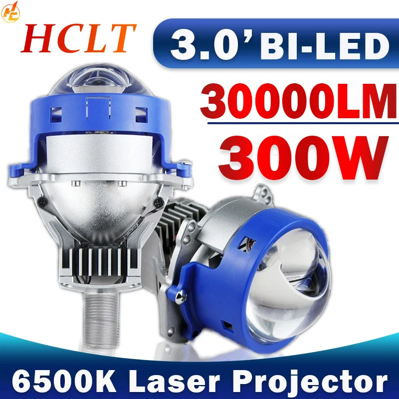 3-0-Bi-Led-Projector-Lenses-Headlight-300W-Laser-Headlights-H4-H7-H11 ...