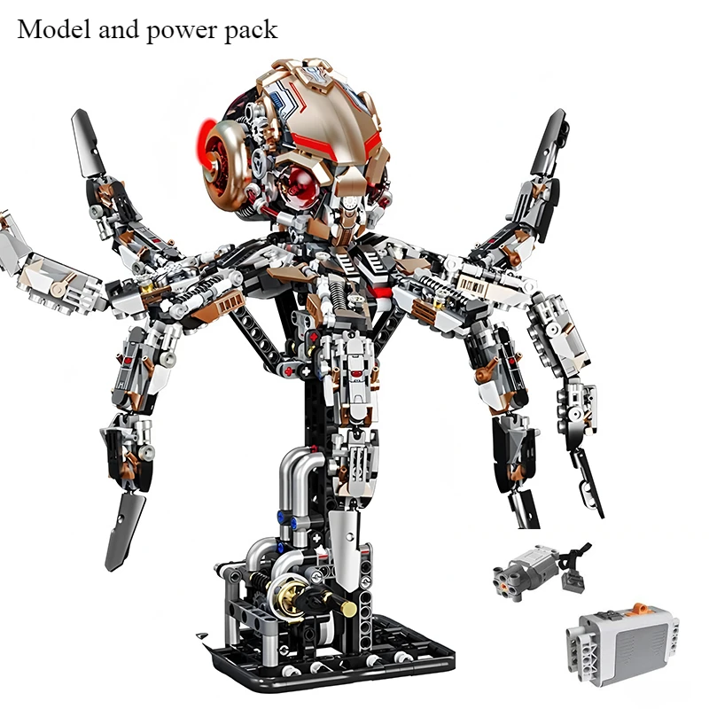 1768 pcs octopus building block model children mechanical science ...