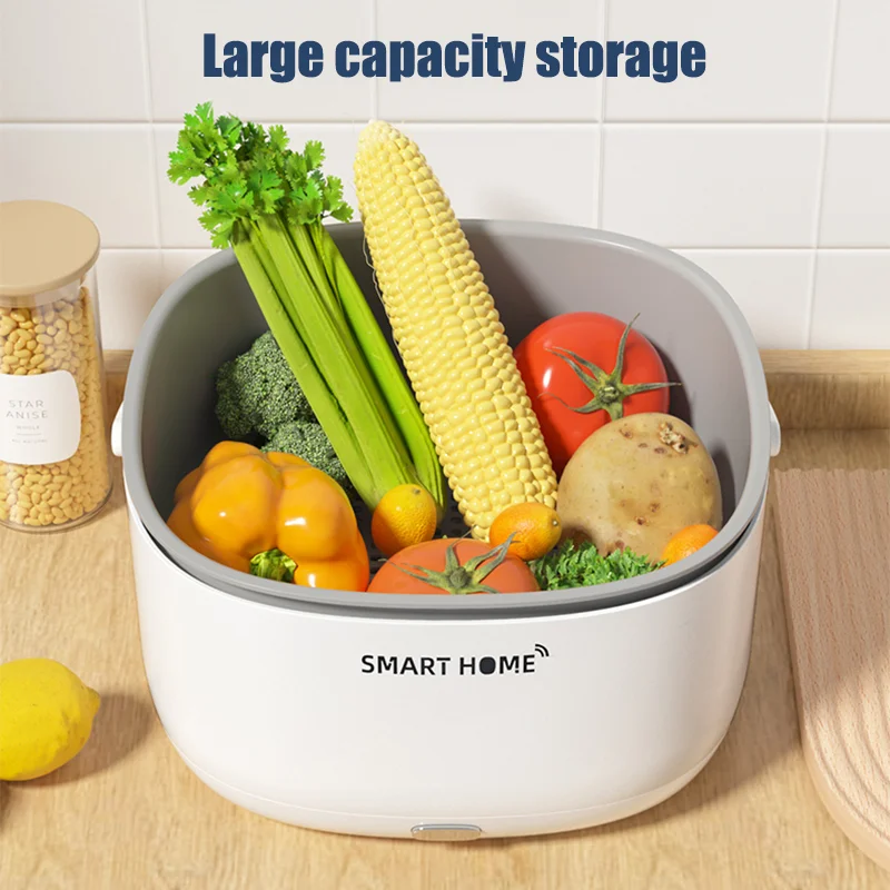 Electric Vegetable And Fruit Washing Machine Ultrasound Wireless Basket ...