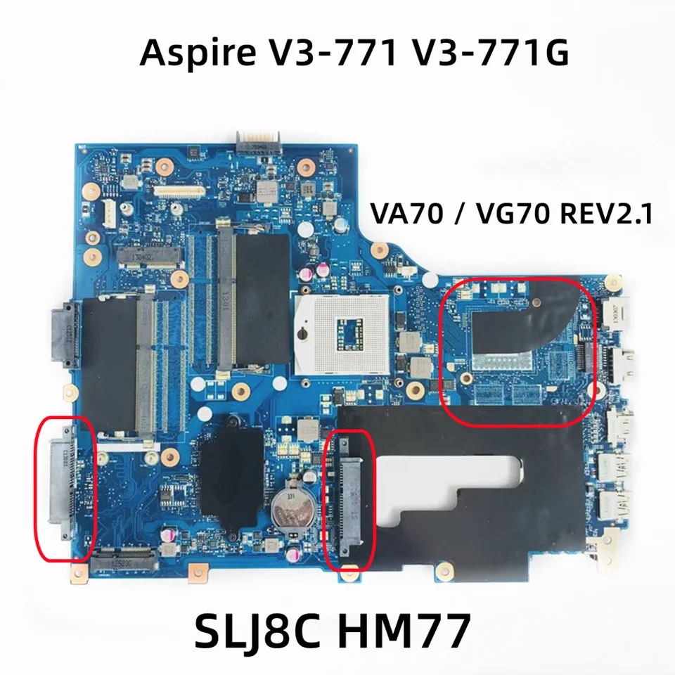 VA70 / VG70 REV.2.1 For Acer Aspire V3-771 V3-771G Laptop Motherboard ...