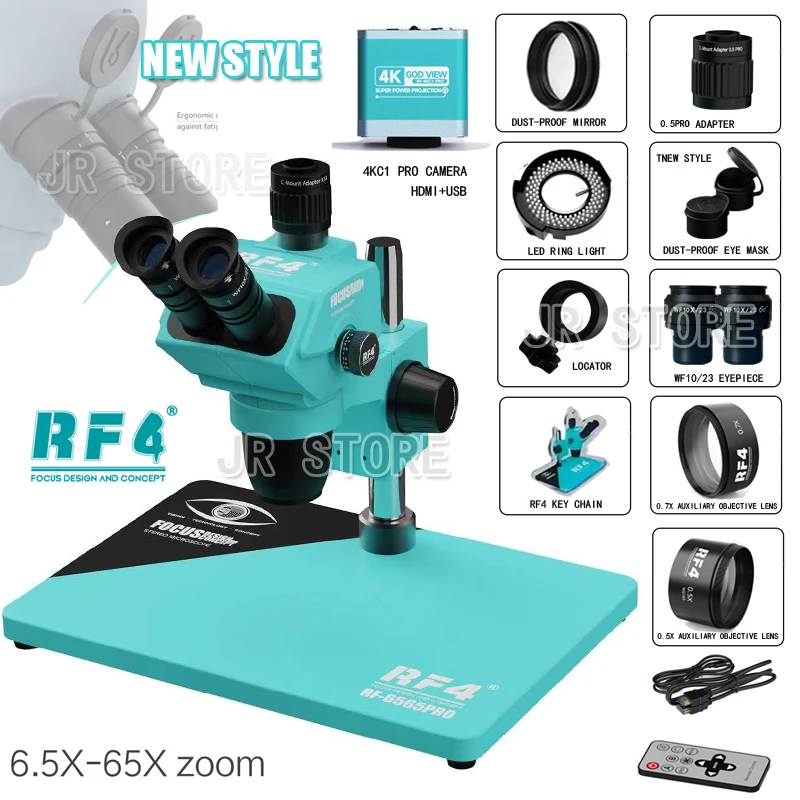 RF4 HD 4K Camera Trinocular Stereo Microscope RF-6565PRO Nine-speed ...