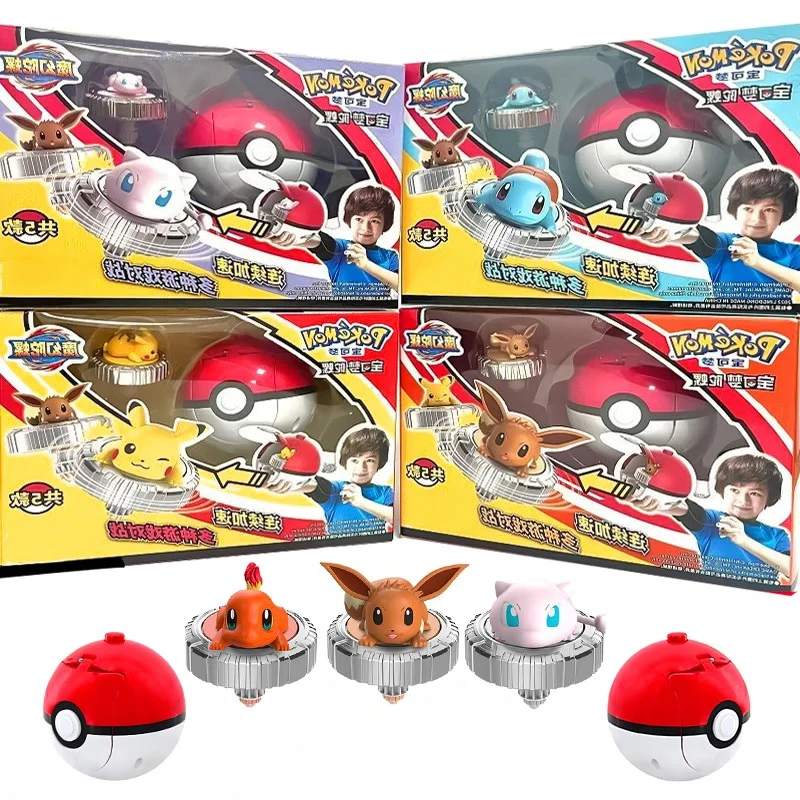 Pokemon-spinning-top-Pikachu-figure-elf-monster-poke-ball-Charmander ...