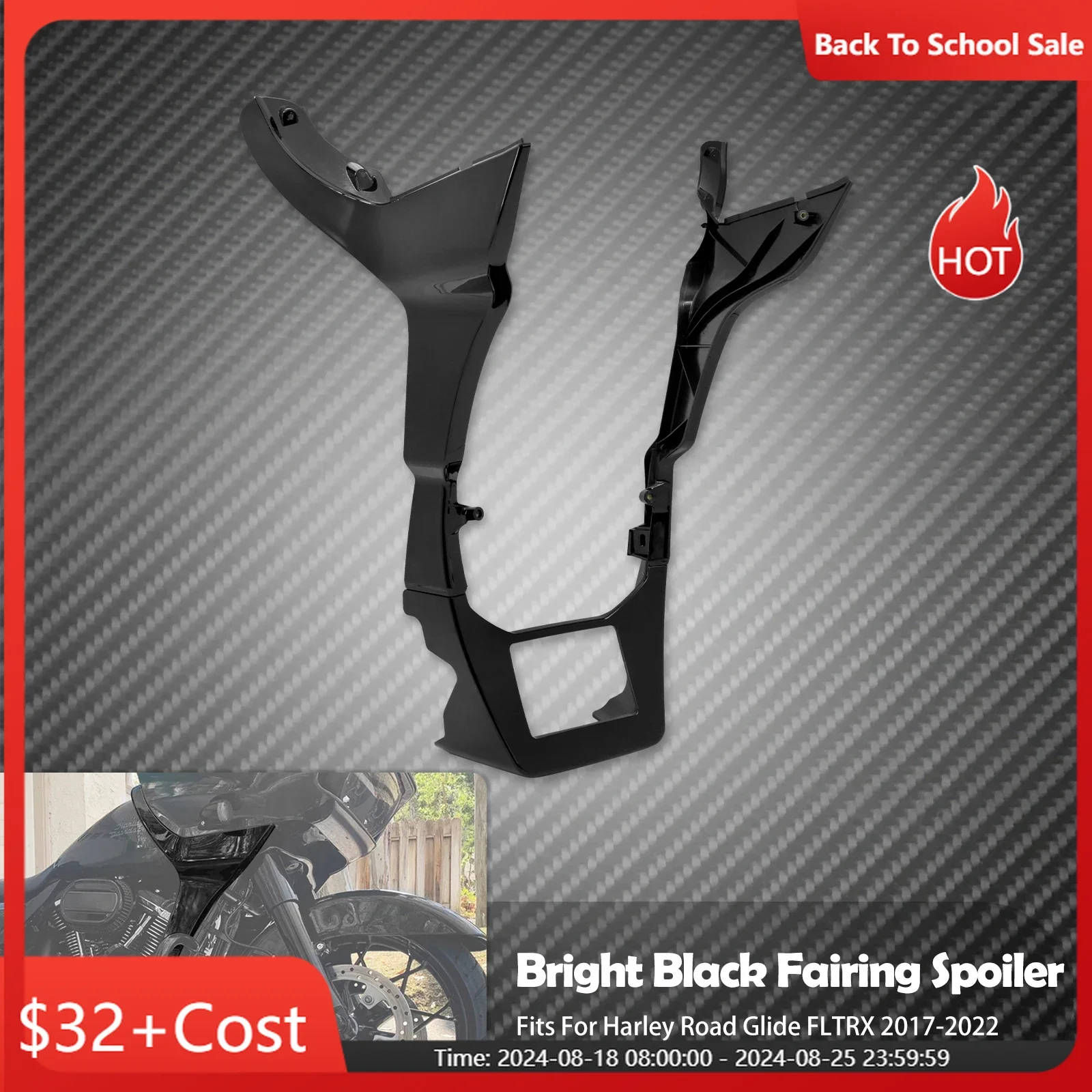 Motorcycle-Vivid-Black-Fairing-Spoilers-Cover-For-Harley-Touring-Road ...