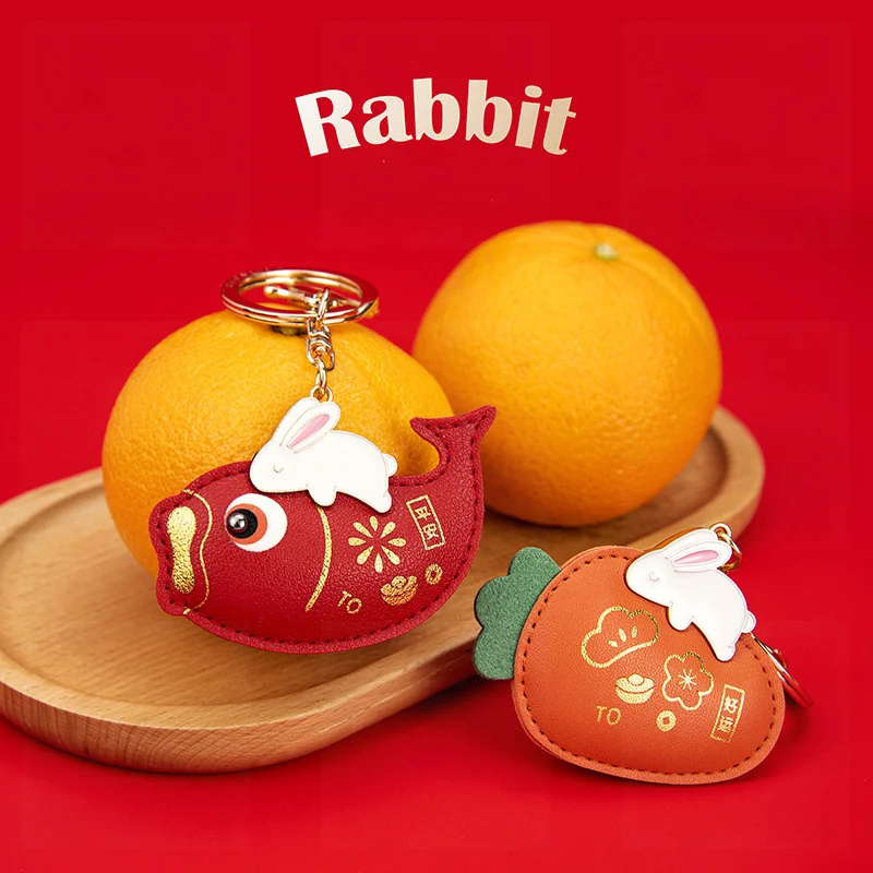 Creative-Koi-Rabbit-Key-Chain-Fashion-Carrot-Ingot-Key-Ring-Rabbit ...