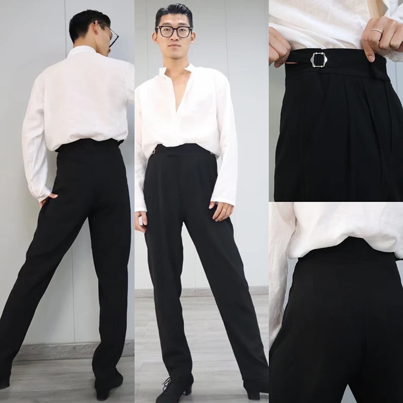 2023-Latin-Dance-Pants-For-Men-High-Waisted-Straight-Leg-Pants-Chacha ...