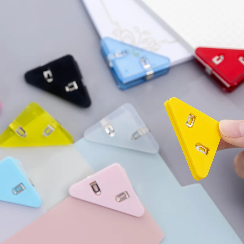 5 PCS Color Corner Paper Clips Set Transparent Solid Color Page Clips ...