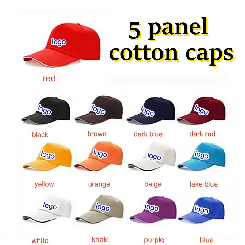 Custom-Logo-Front-Back-and-Both-Sides-Baseball-Caps-Cotton-Sports-Caps ...