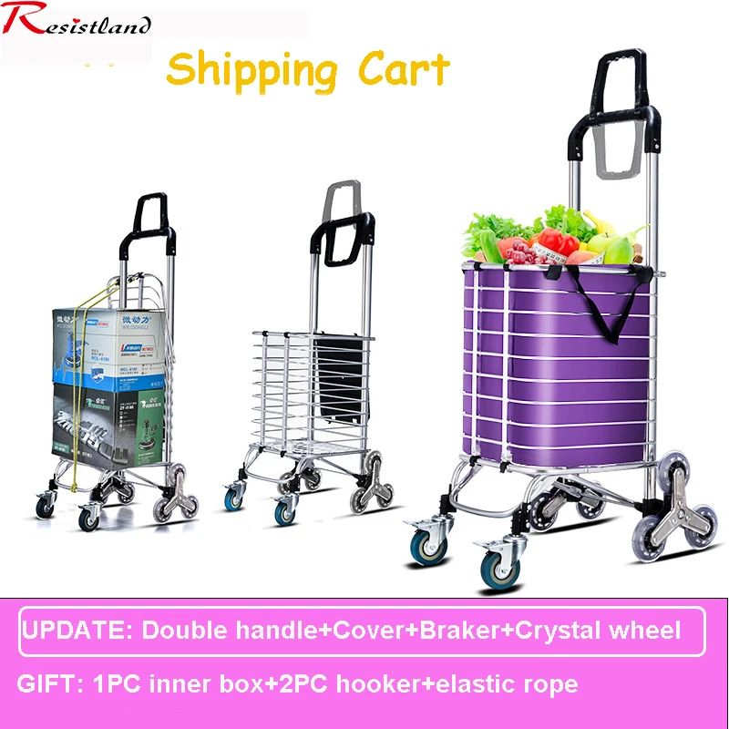 Shopping-cart-All-Terrain-Hand-Truck-with-Bungee-Cord-Heavy-Foldable ...