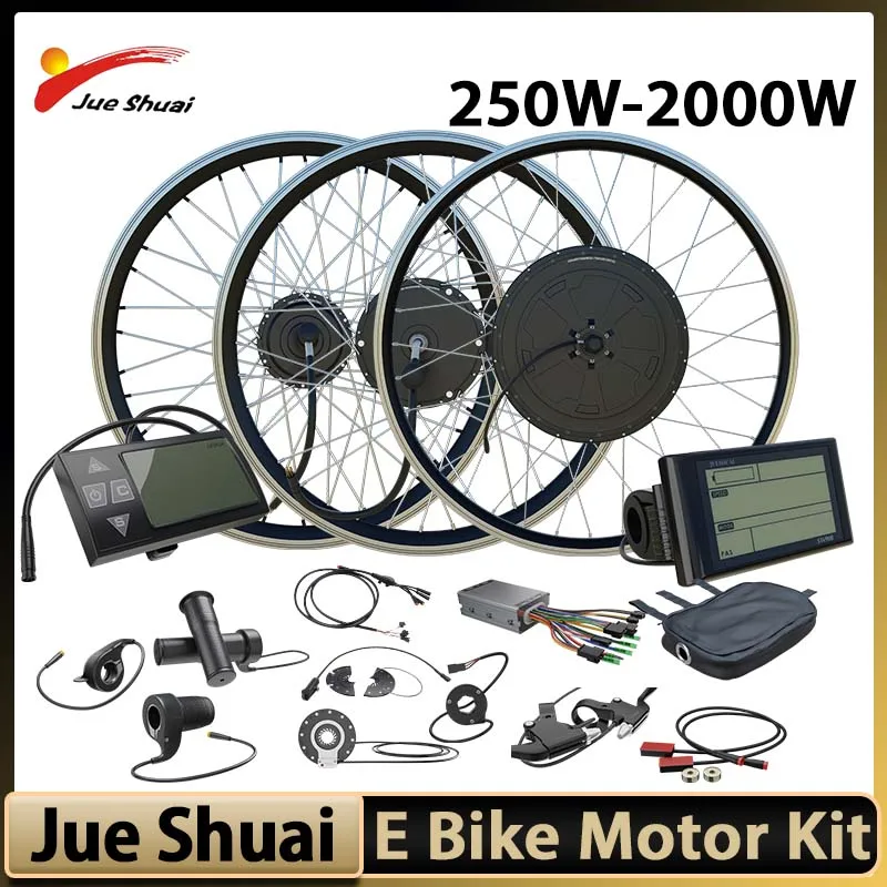 250W-2000W-E-Bike-Conversion-Kit-Front-Rear-Drive-Brushless-Hub-Motor ...