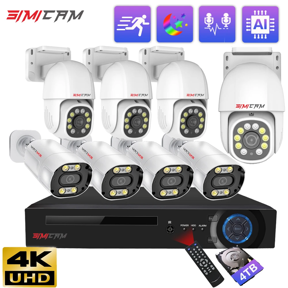 SIMICAM-4K-POE-PTZ-IP-Kit-Security-Protection-Camera-With-Color-Night ...