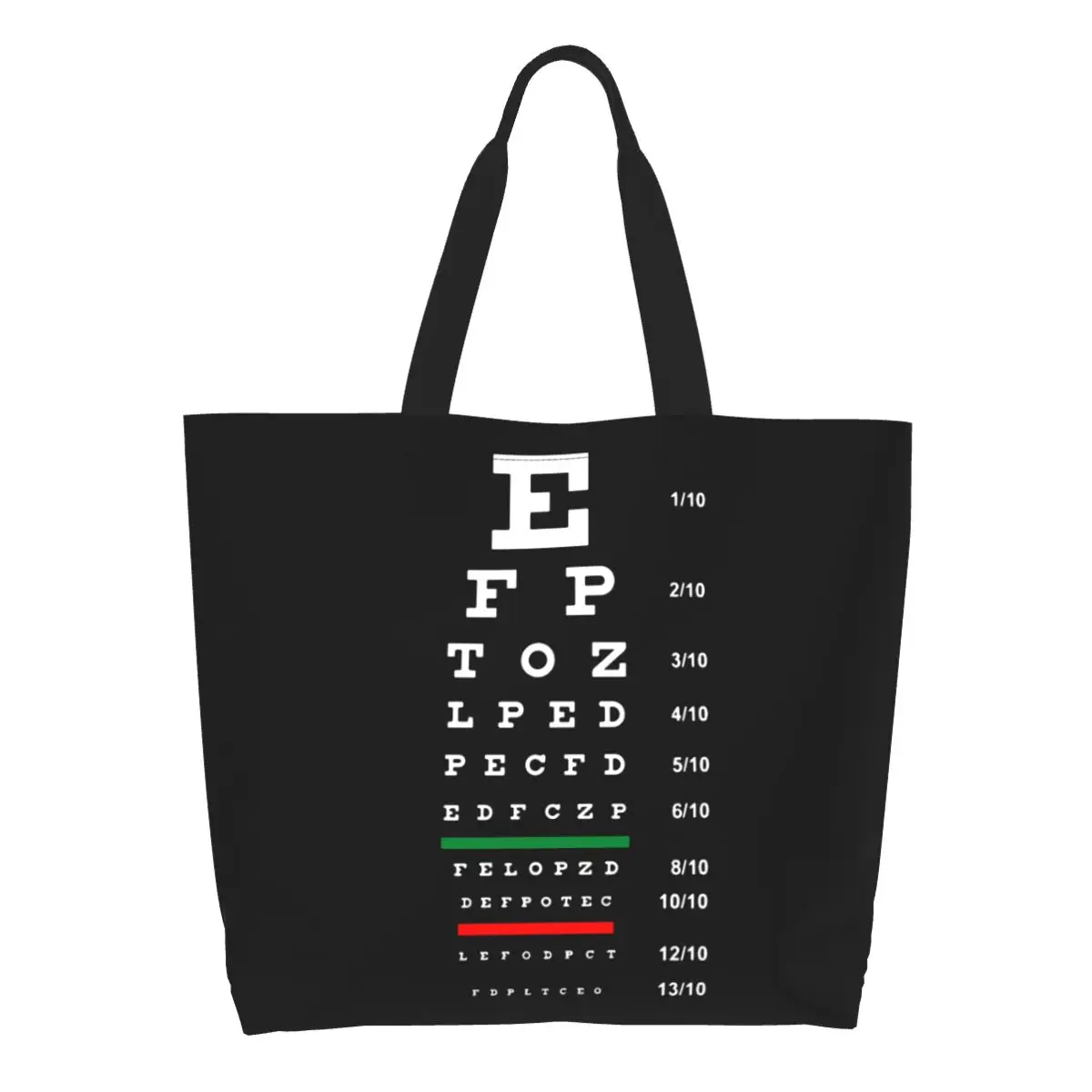 Optical-Chart-Grocery-Shopping-Bag-Cute-Printed-Canvas-Shopper-Tote ...