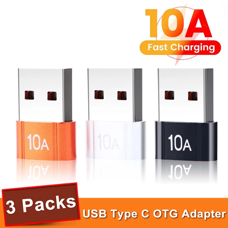 10A Fast Charging OTG Adapter USB 3.0 Type C USB C Male To USB Female ...