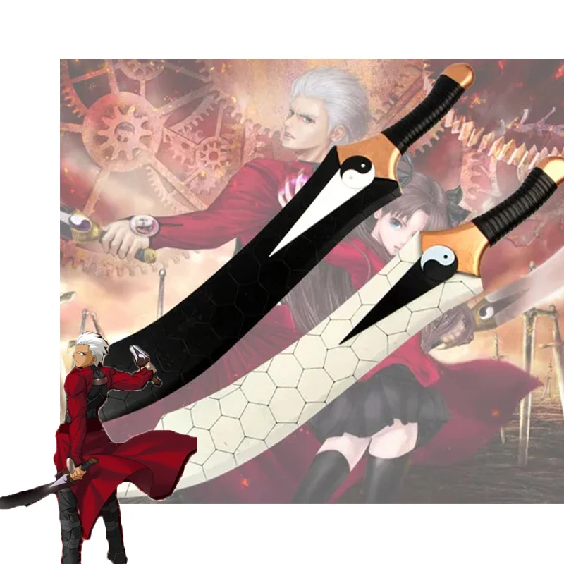 78cm-Cosplay-Fate-Stay-Night-Archer-Class-Twin-Swords-Double-Wood-Knife ...
