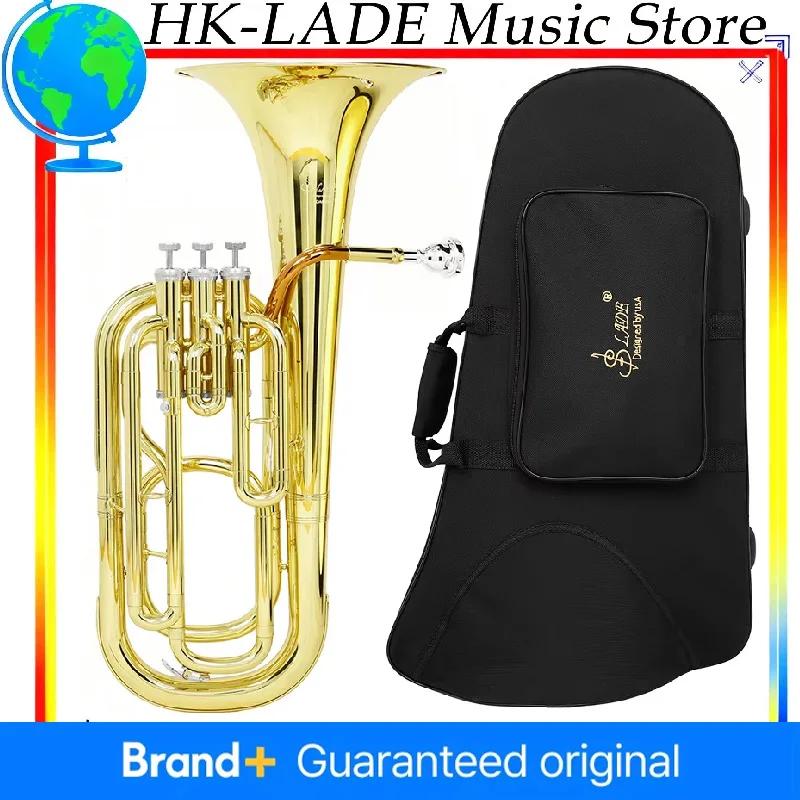 SLADE Professional Bb Euphonium with 3-Key Vertical Valve Gold Lacquer ...
