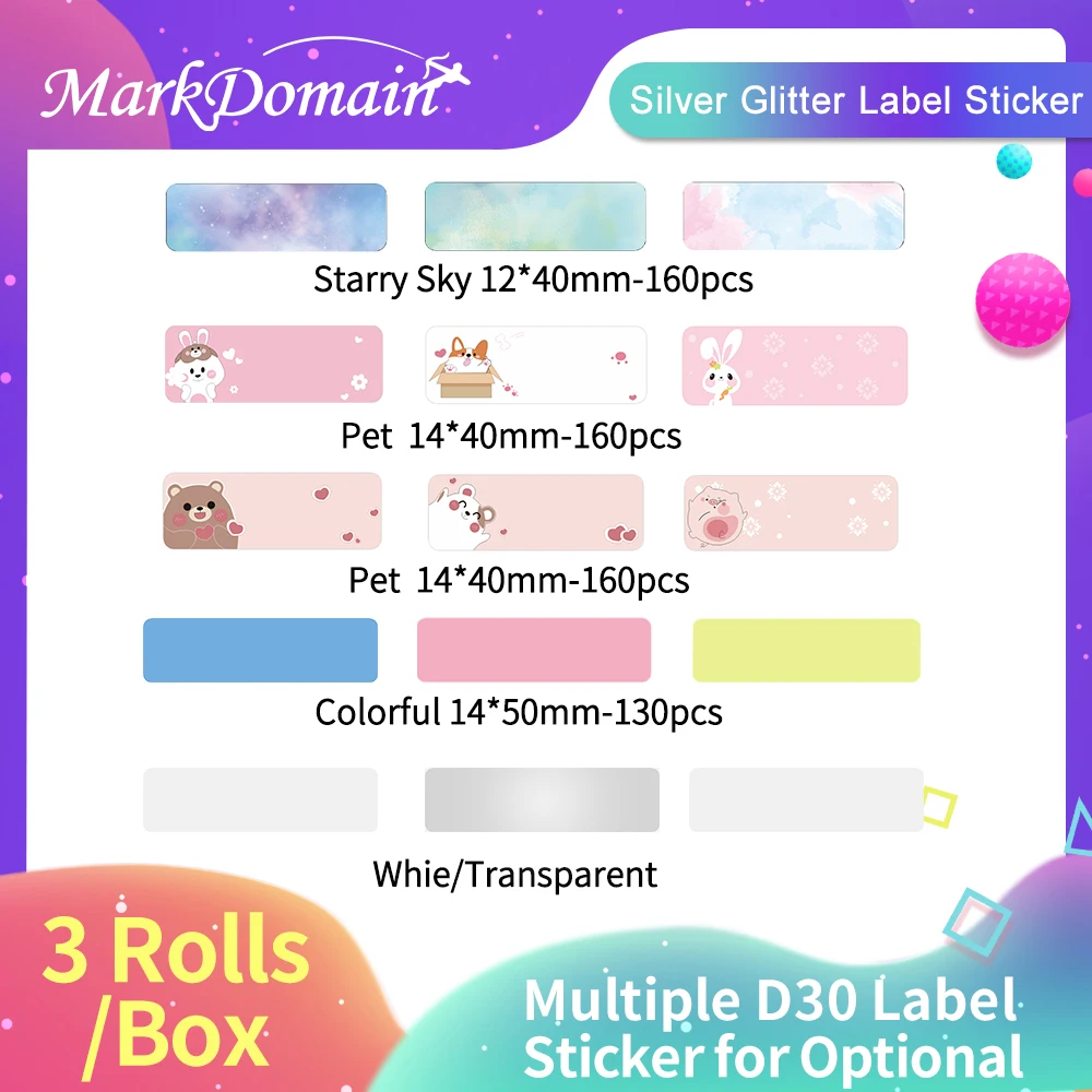 Phomemo-D30-Colorful-Labels-Printer-Adhesive-Name-Sticker-Thermal-Rolls ...