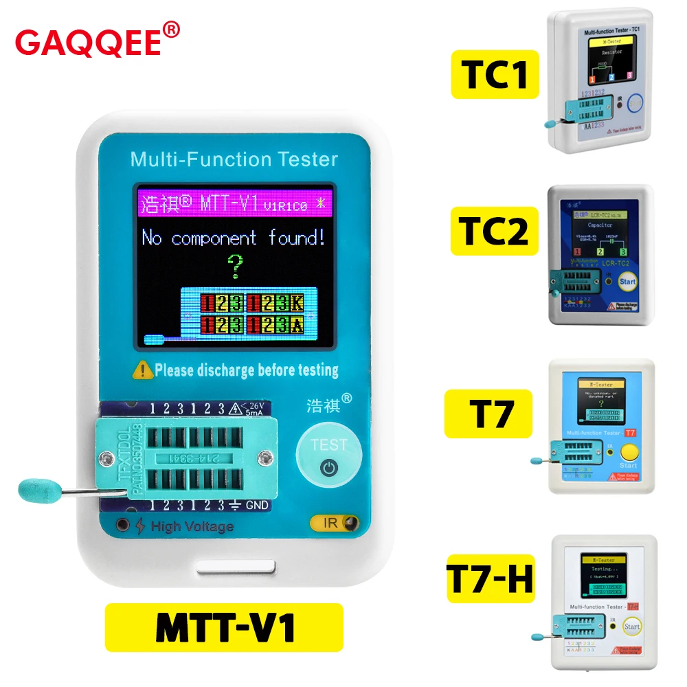 High Precision Transistor Tester MTT-V1 TCR-T7 LCR-TC1 LCD Digital ...