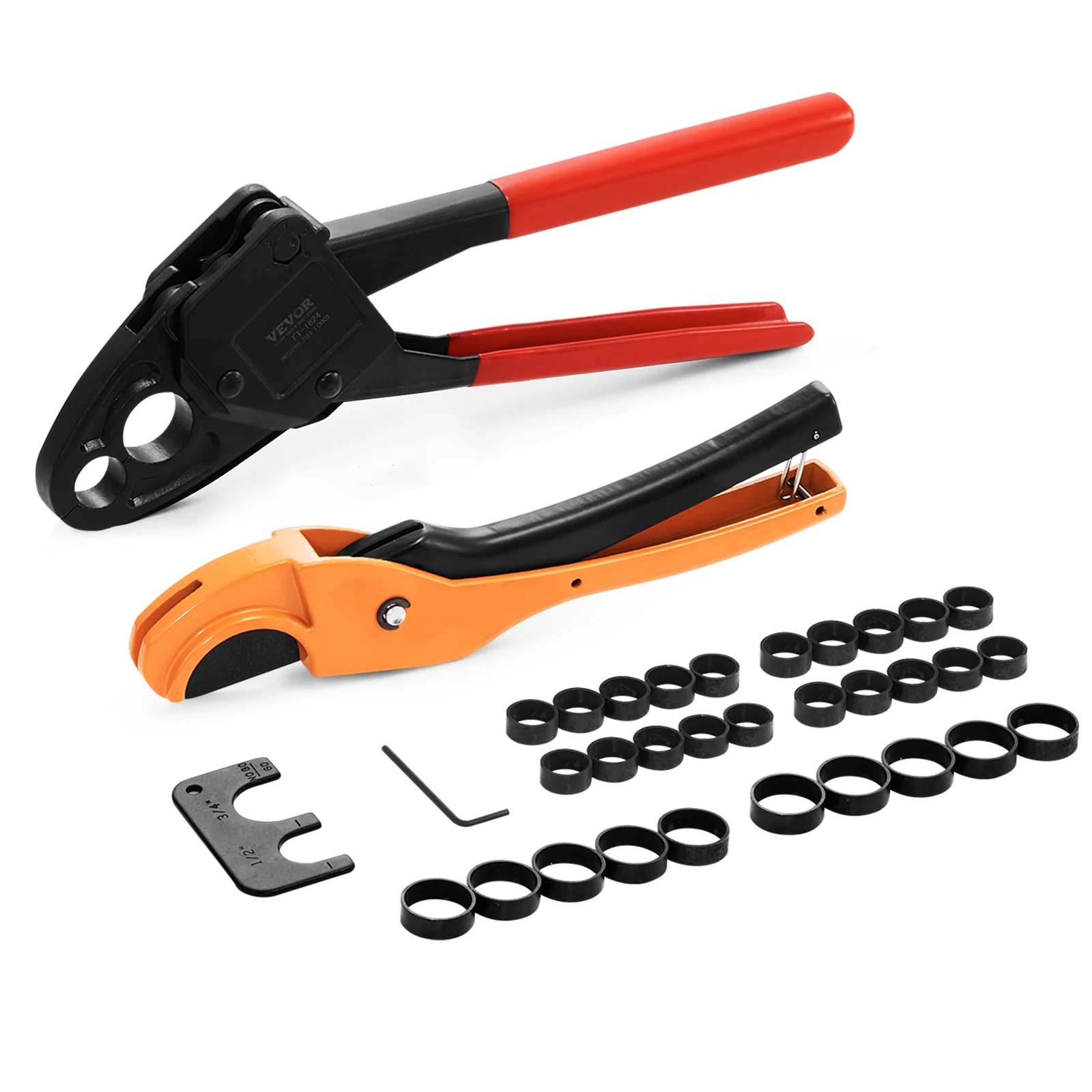 SucceBuy PEX Pipe Crimper Tool Kit Angle Dual Head Combo PEX Crimping ...