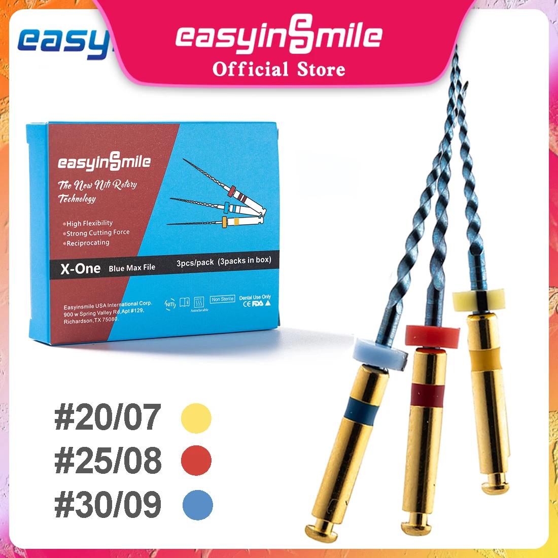 EASYINSMILE-X-ONE-Endodontic-Reciprocating-NITI-Rotary-Files-25MM ...