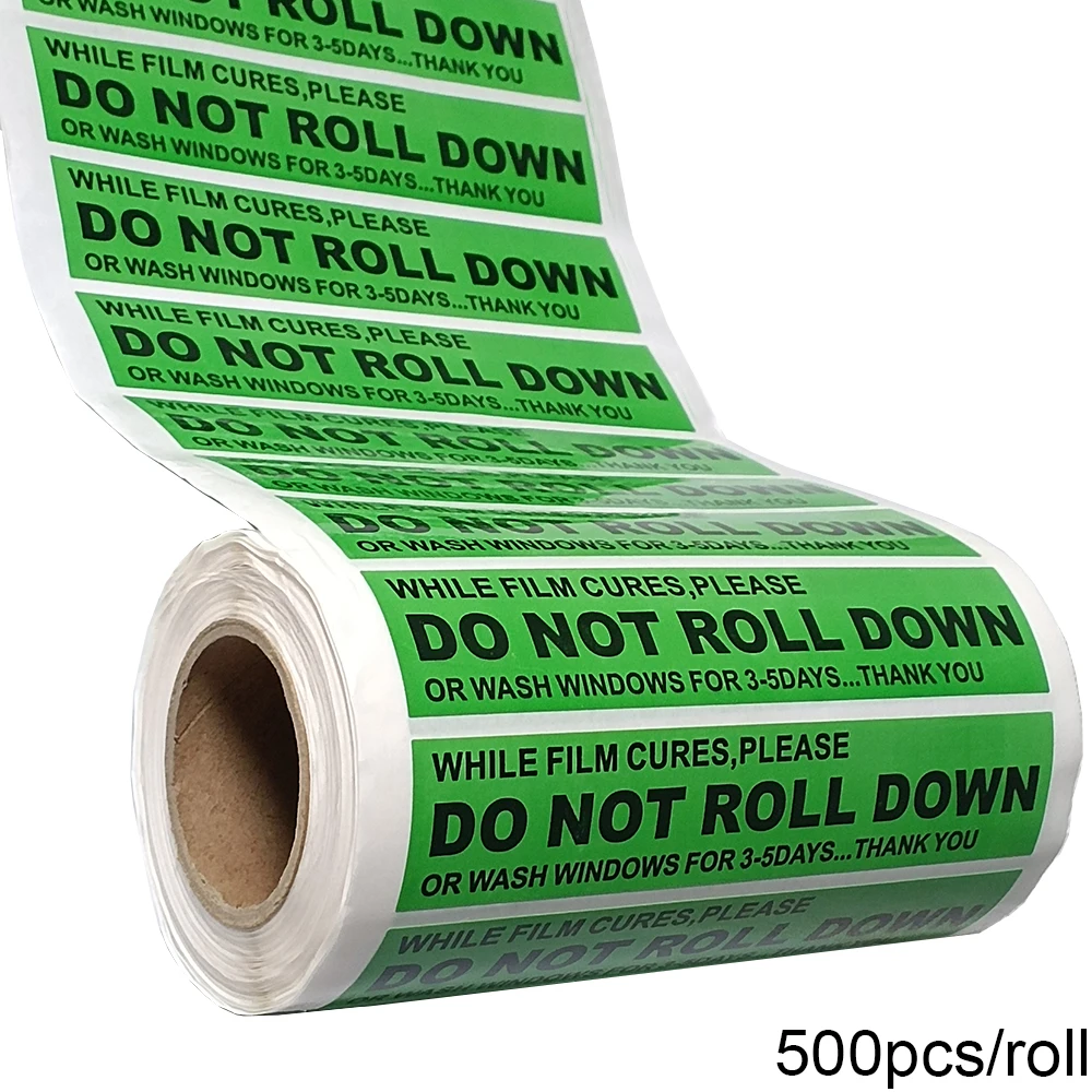 500pcs-DO-NOT-ROLL-DOWN-Window-Stickers-Carbon-Tint-Film-Tool-125-25mm ...