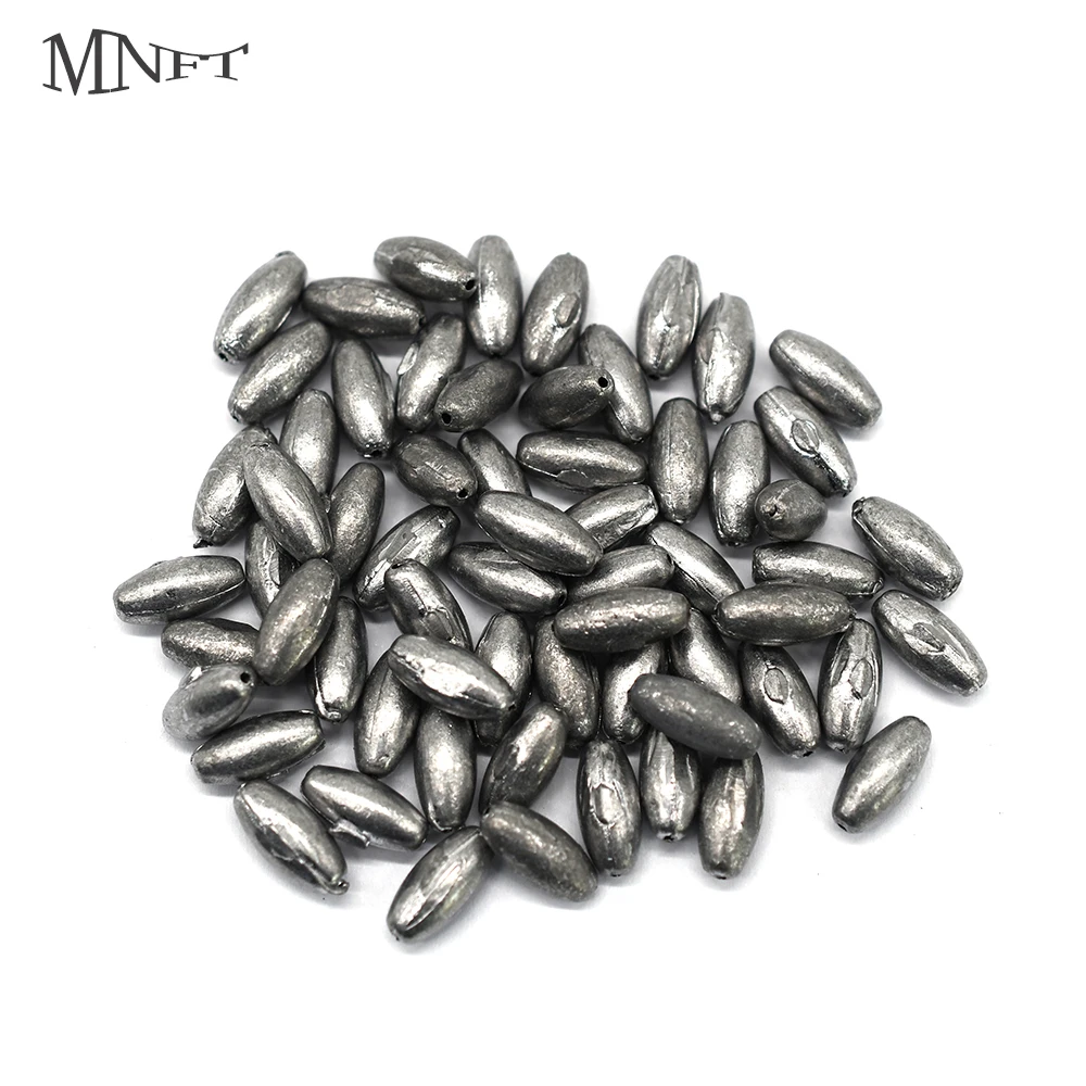 MNFT 500Pcs Olive Shape Lead Sinkers Pure Lead Making Fishing Sinker ...