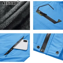 KEFITEVD 남성용 겨울 스키 재킷, 방수, 따뜻한 두꺼운 플리스, 하이킹 재킷, 레인 코트, 스노우 재킷, 바람막이 파카