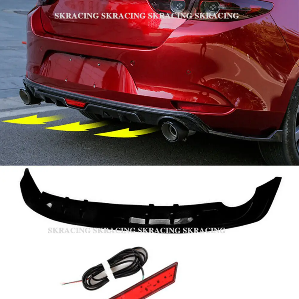 Exterior-Part-Gloss-black-V-Style-Rear-Bumper-Diffuser-Lip-For-2019 ...