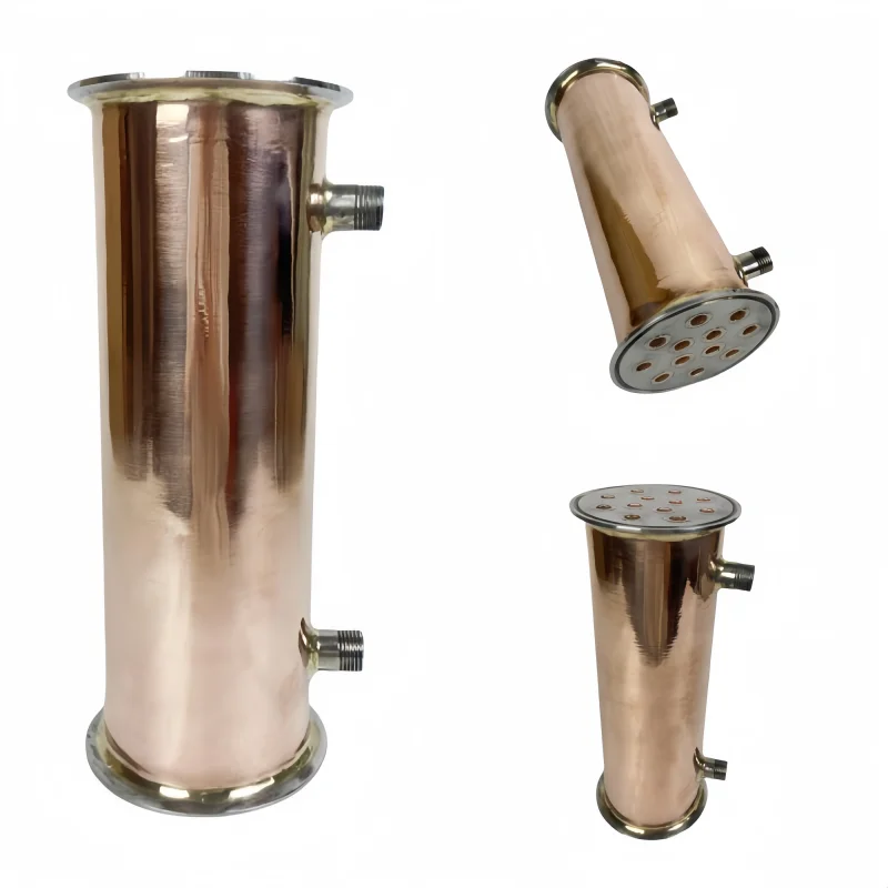 4" FerruleOD119mm Copper Dephlegmator/Condenser With 1/2" Male Thread ...