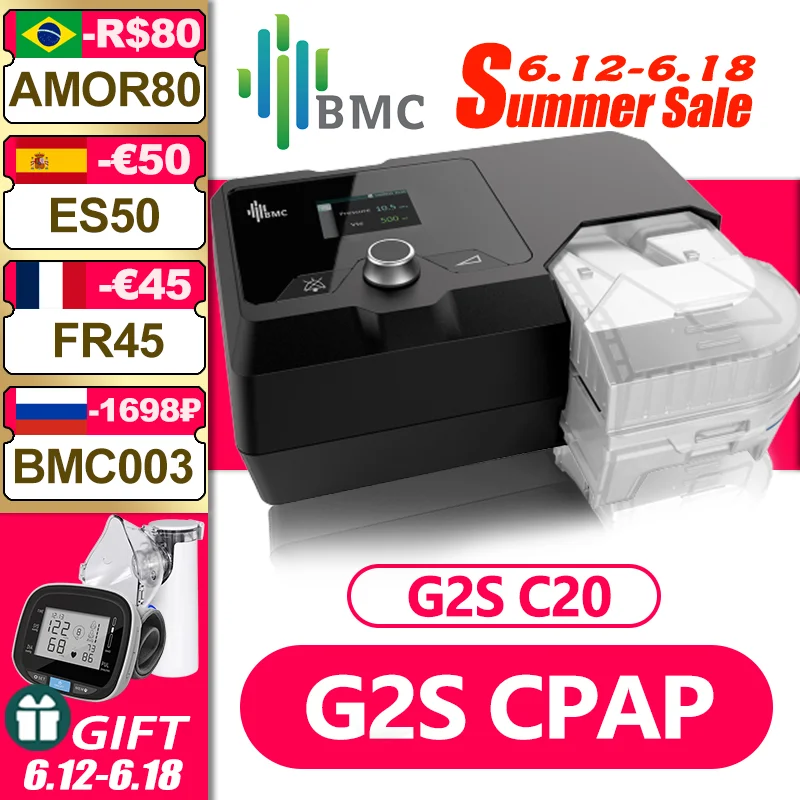 BMC G2S C20 Máquina CPAP com pressão fixa e alerta de detecção de ...