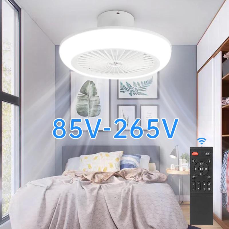 Smart-LED-Ceiling-Fan-Lamp-110-265V-Silent-Remote-Control-Ceiling-Fan ...