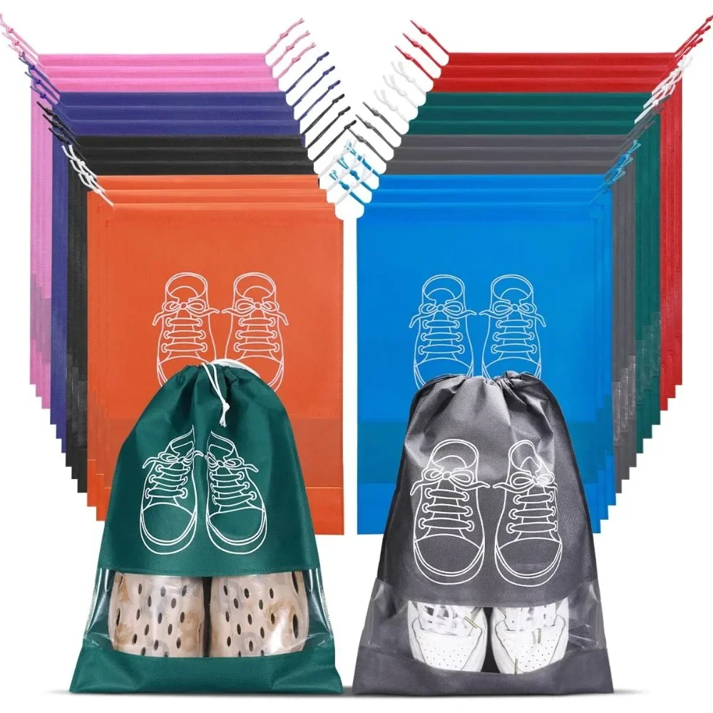 Portable-Travel-Shoe-Bag-Shoe-Storage-Bag-Non-woven-Fabric-Strap-Mouth ...