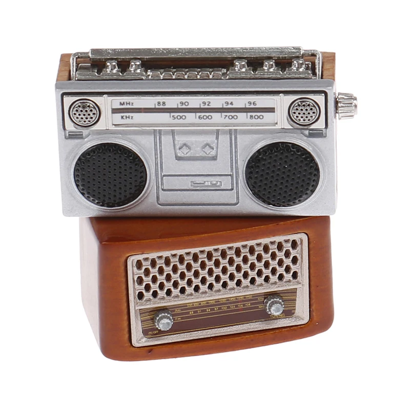 New-Arrival-1-12-Dollhouse-Miniature-Old-Fashion-Nostalgic-Radio-Metal ...