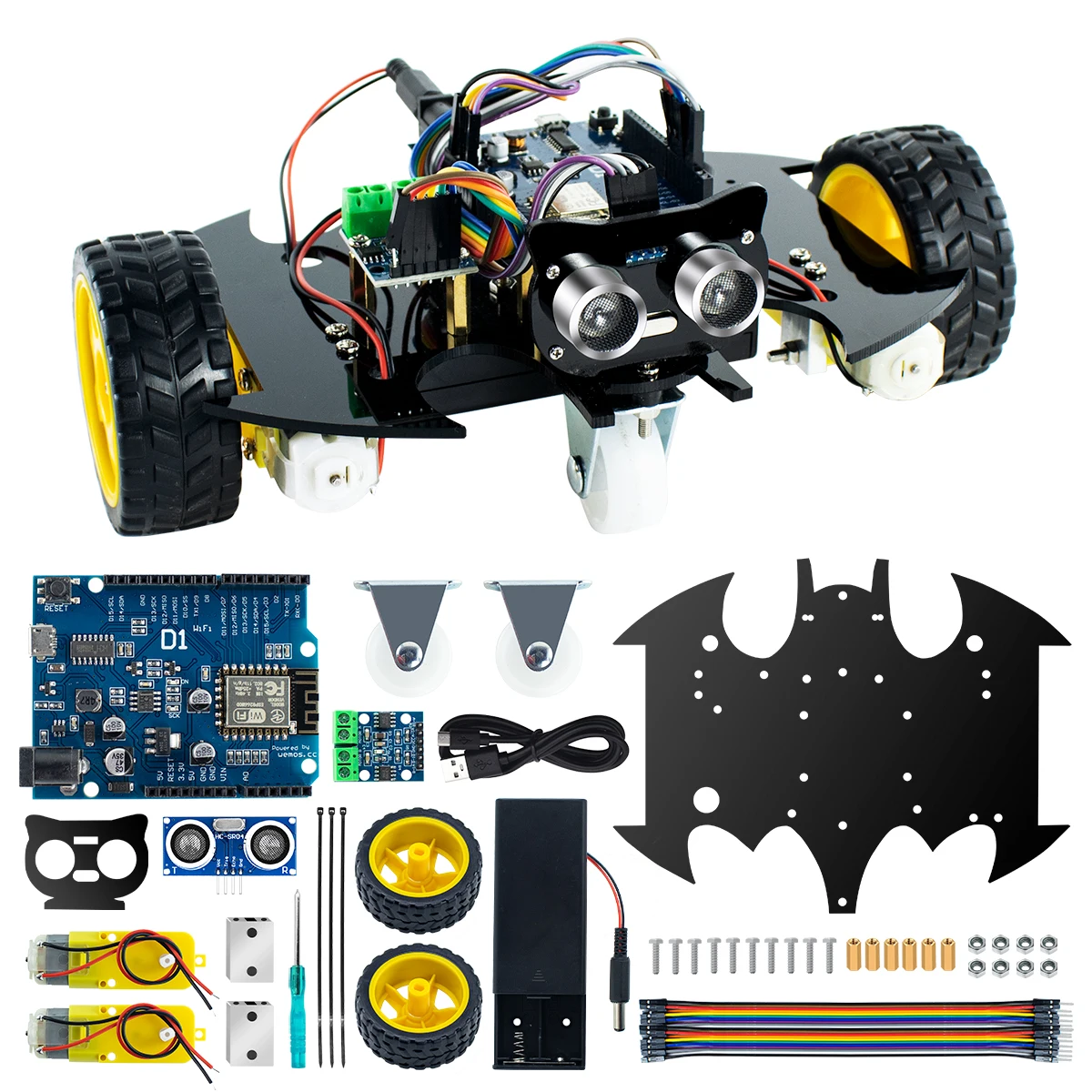 Robot Car Kit LAFVIN Smart With Arduino R3 Board & Sensors - DIY ...