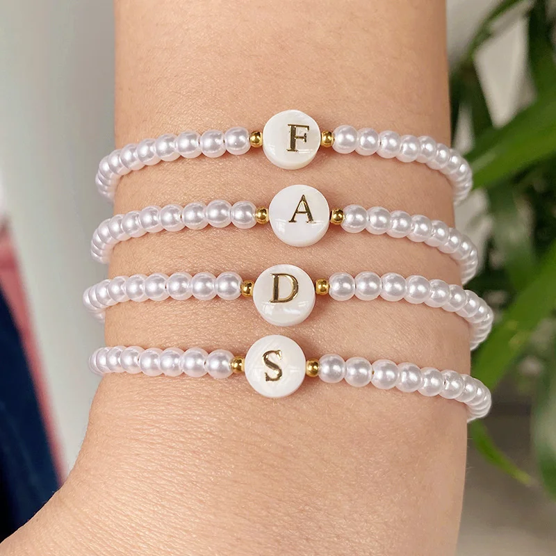 Pulsera-con-letras-iniciales-de-A-Z-para-mujer-colgante-redondo-de ...
