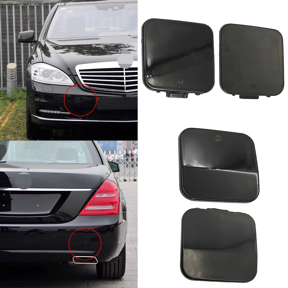 For-Mercedes-W221-Car-Front-Bumper-Tow-Hook-Cover-Cap-Black-For-Benz-S ...