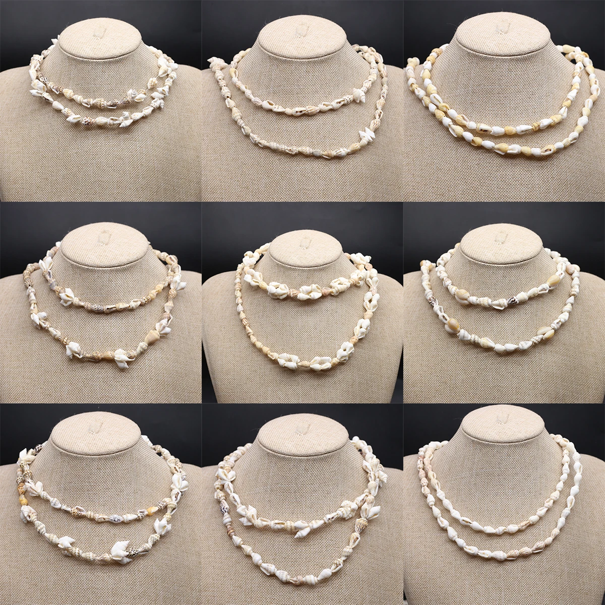 Natural-FreshWater-Shell-Necklaces-Beads-Geometric-Shape-Spacing ...