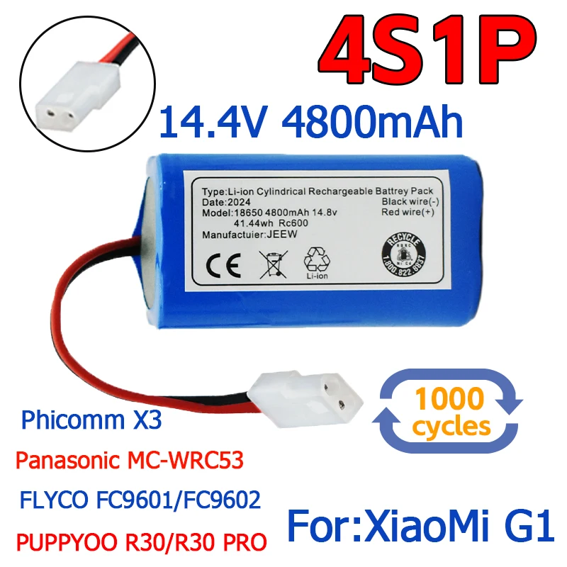 4S1P-New-14-4V-9800mAh-Li-ion-Battery-Pack-For-XIAOMI-MIJIA-Mi-Robot ...