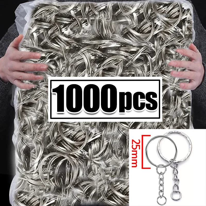 50-1000pcs-Metal-Blank-Keyring-Keychain-Split-Rings-Keyfob-Keyring ...