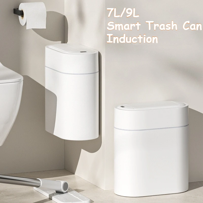 7L/9L Smart Induction Trash Can Household Automatic Electric Garbage ...