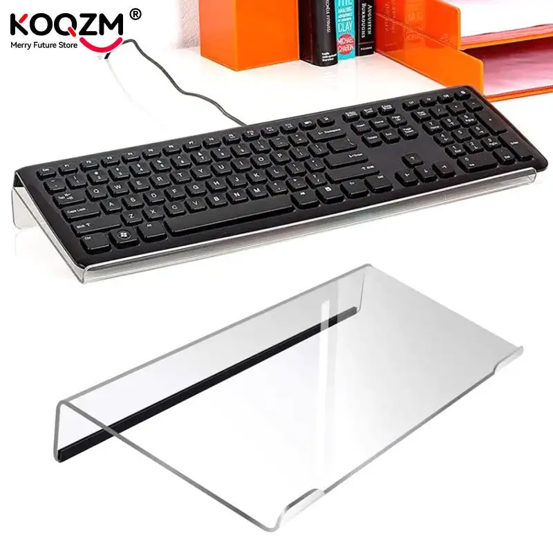 Acrylic-Computer-Keyboard-Stand-Clear-Keyboard-Riser-Lift-Tray-Non-slip ...