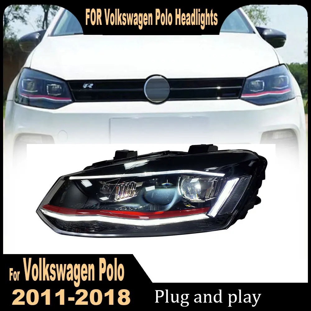 Car Front Lights For Volkswagen Polo LED Headlights 2011 2012-2018 DRL ...