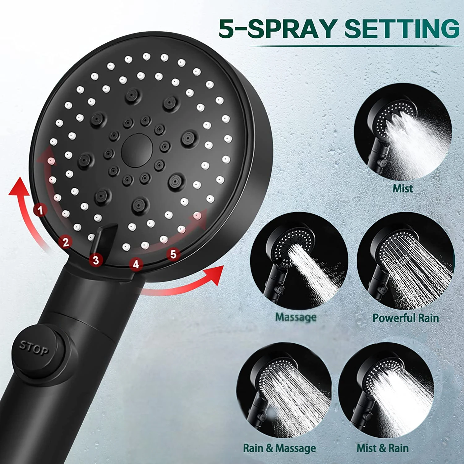 5-Modes-Adjustable-Shower-Head-High-Pressure-Water-Saving-Shower-One ...