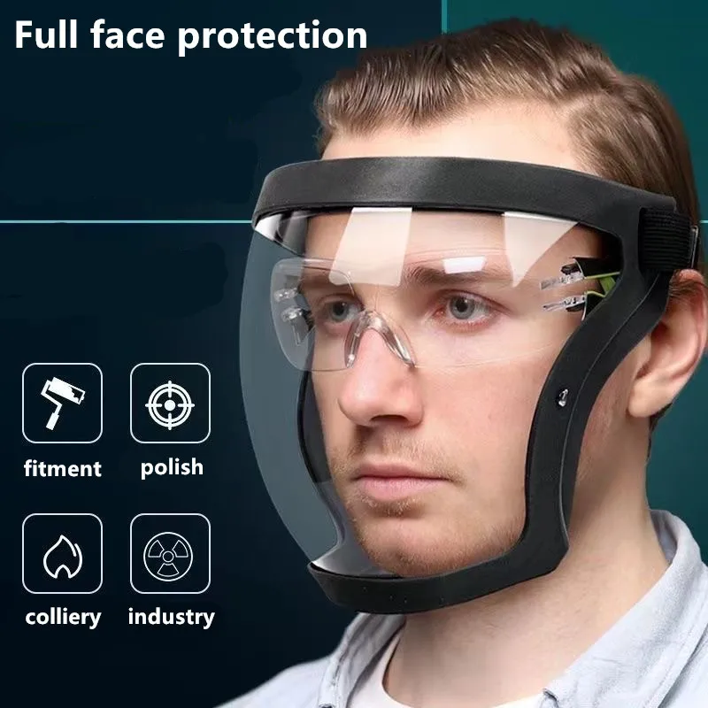 Work-Protection-Mask-Full-Face-Protector-Shield-Transparent-Facial ...